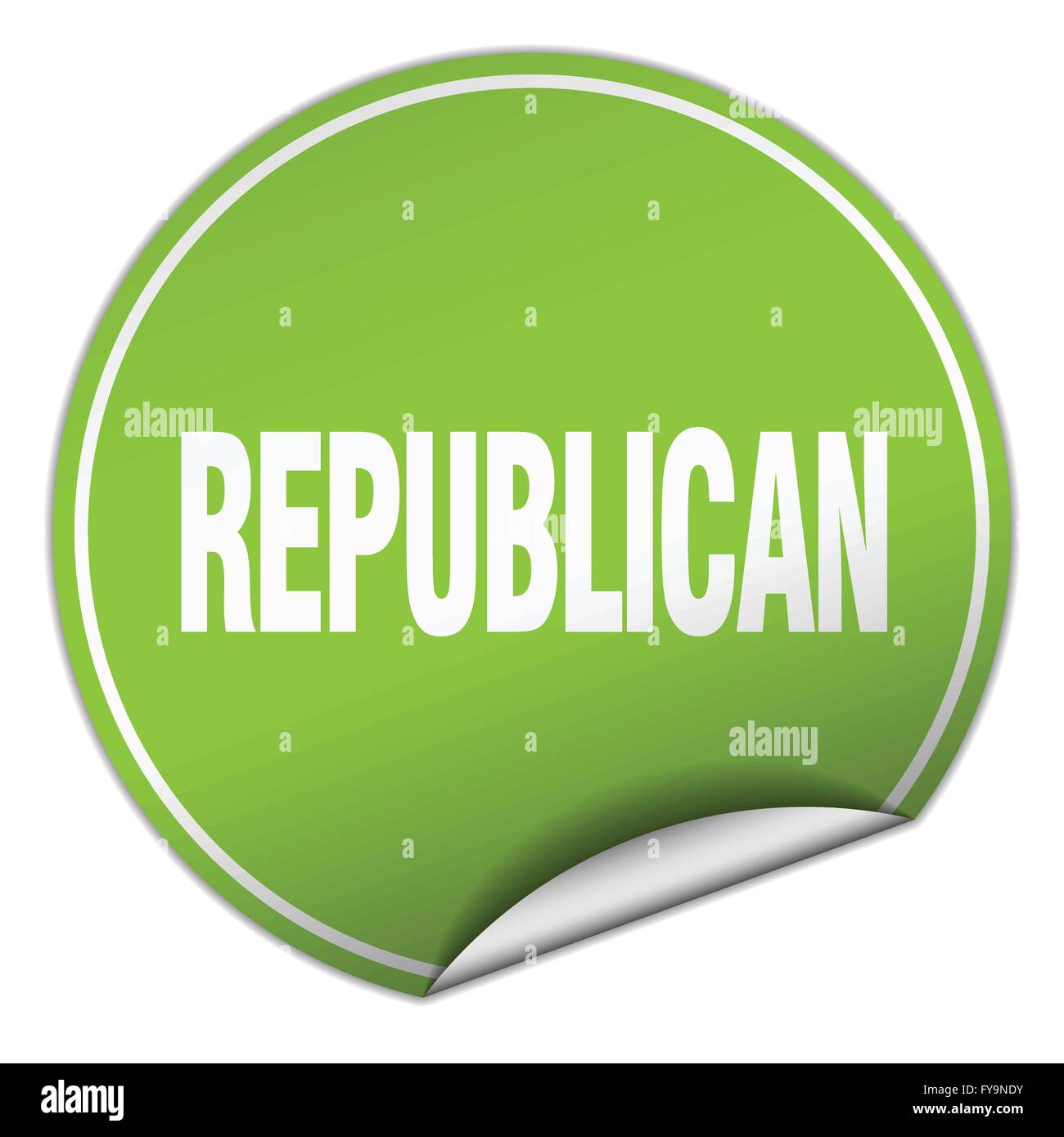republican round green sticker isolated on white Stock Vector Image ...
