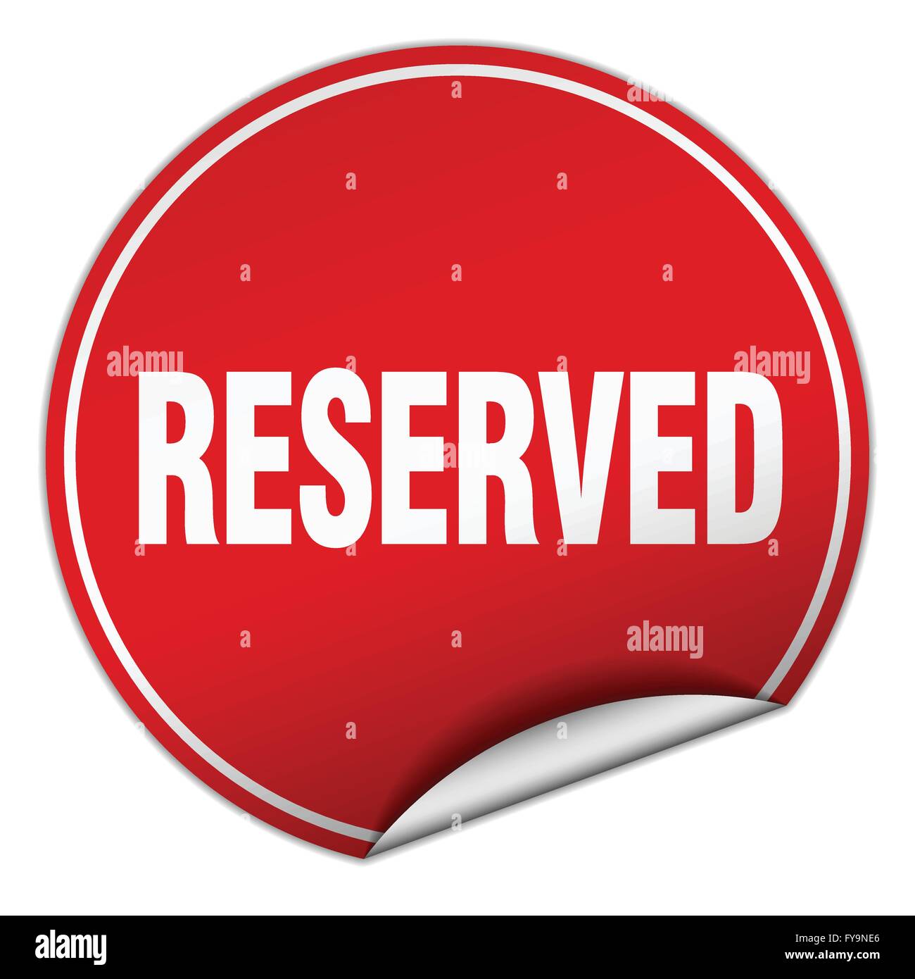 reserved round red sticker isolated on white Stock Vector Image & Art ...