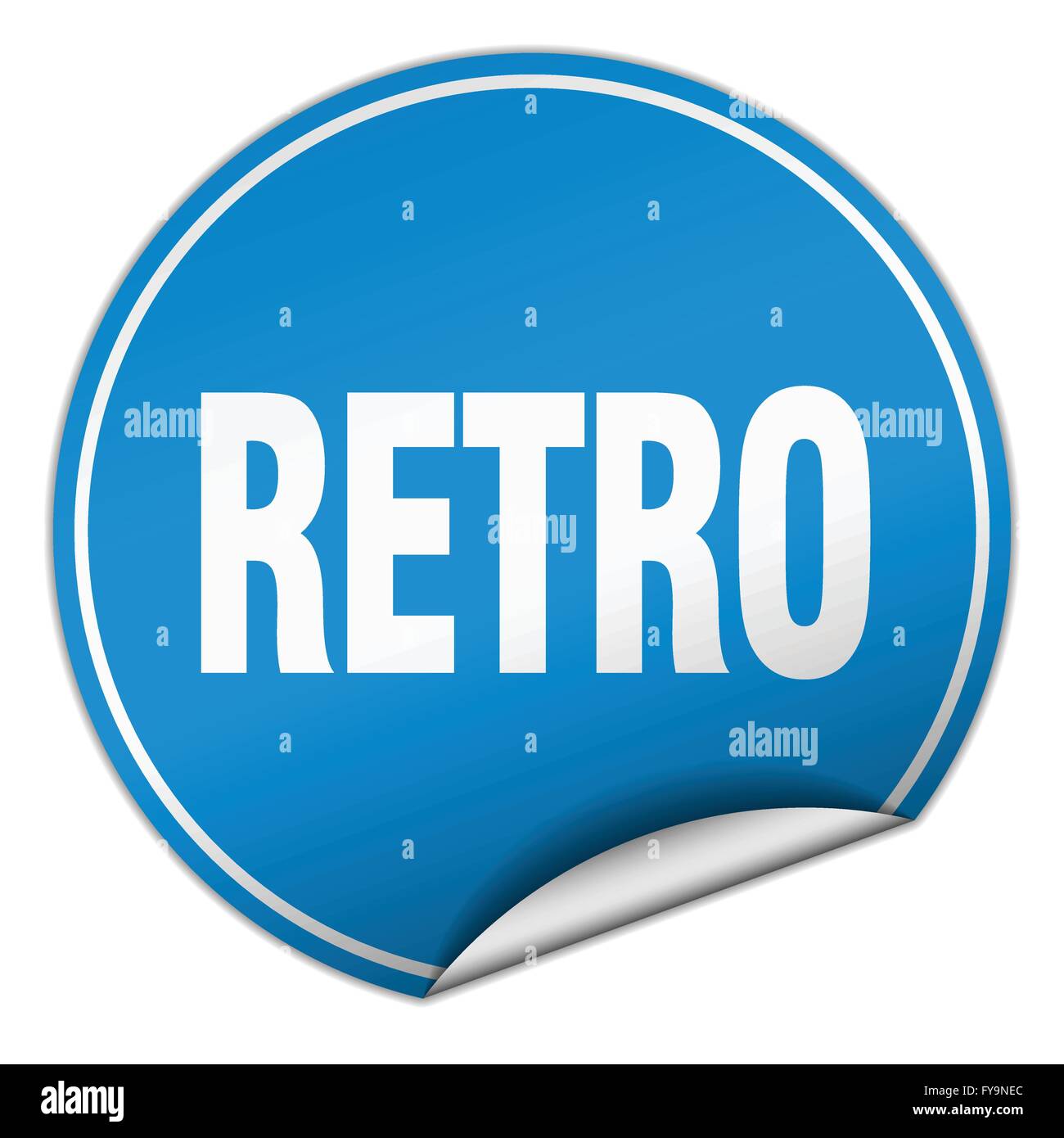 retro round blue sticker isolated on white Stock Vector Image & Art - Alamy