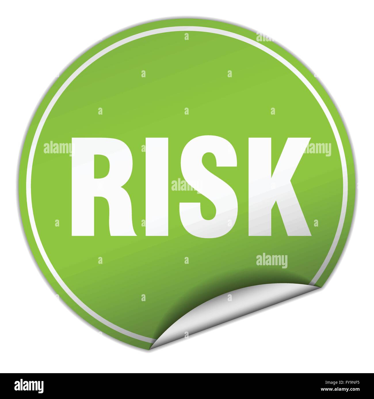 risk round green sticker isolated on white Stock Vector Image & Art - Alamy