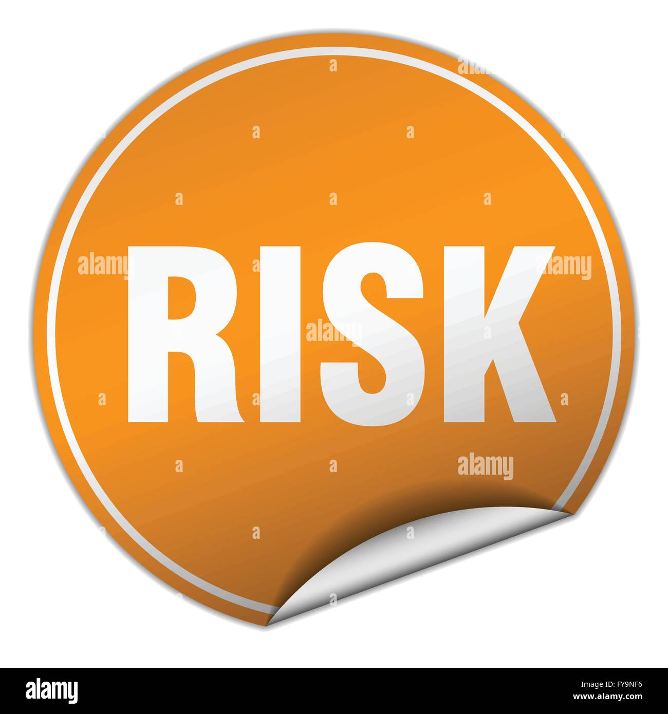 risk round orange sticker isolated on white Stock Vector Image & Art ...