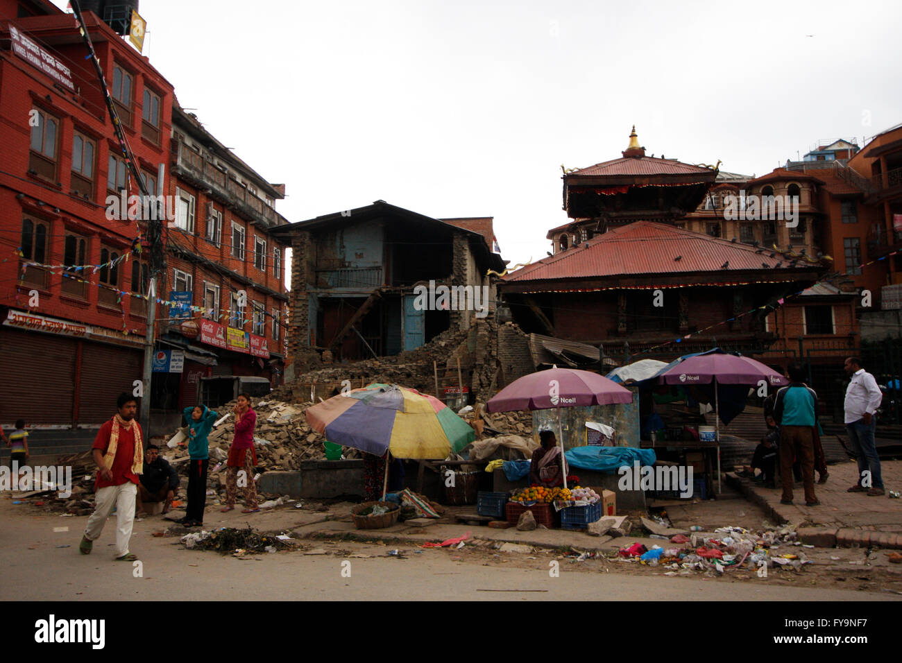 On April 25th 2015, Nepal was struck by an earthquake. This image taken ...
