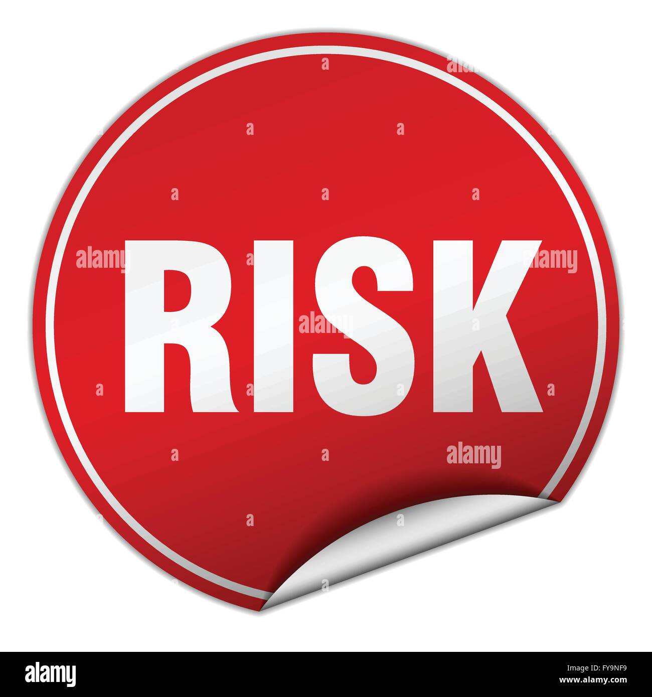 risk round red sticker isolated on white Stock Vector Image & Art - Alamy
