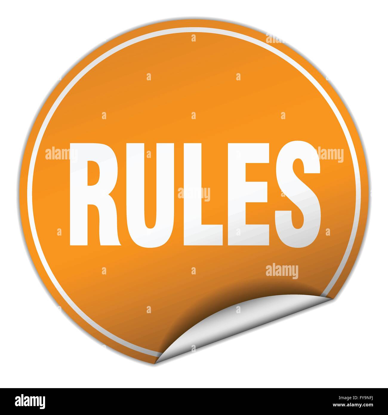 rules round orange sticker isolated on white Stock Vector Image & Art ...
