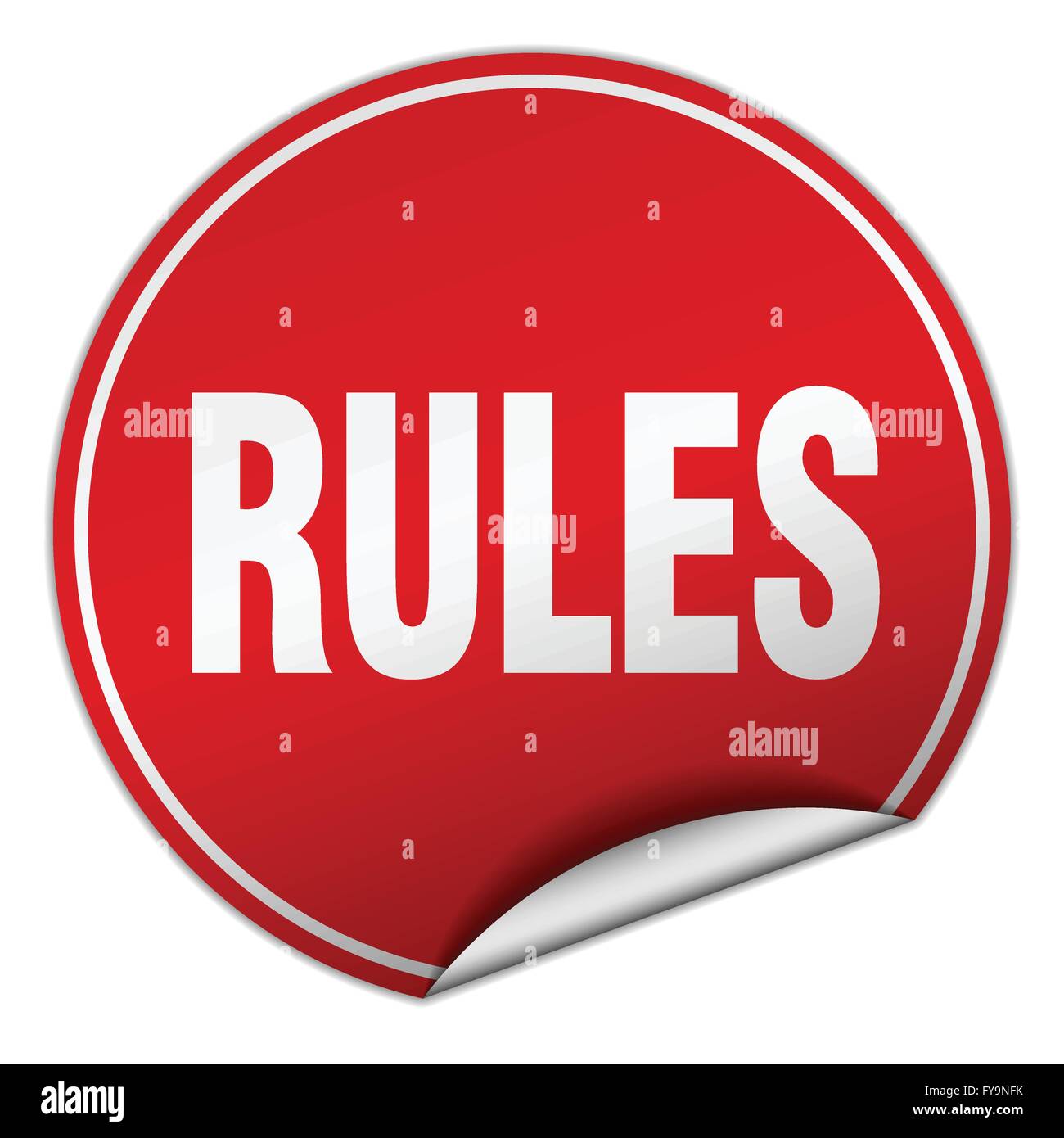 rules round red sticker isolated on white Stock Vector Image & Art - Alamy