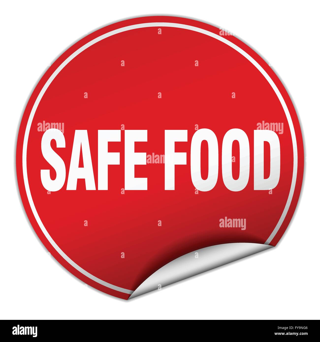 safe food round red sticker isolated on white Stock Vector Image & Art ...