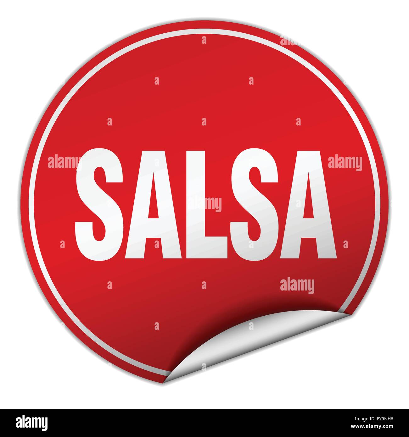 salsa round red sticker isolated on white Stock Vector Image & Art - Alamy