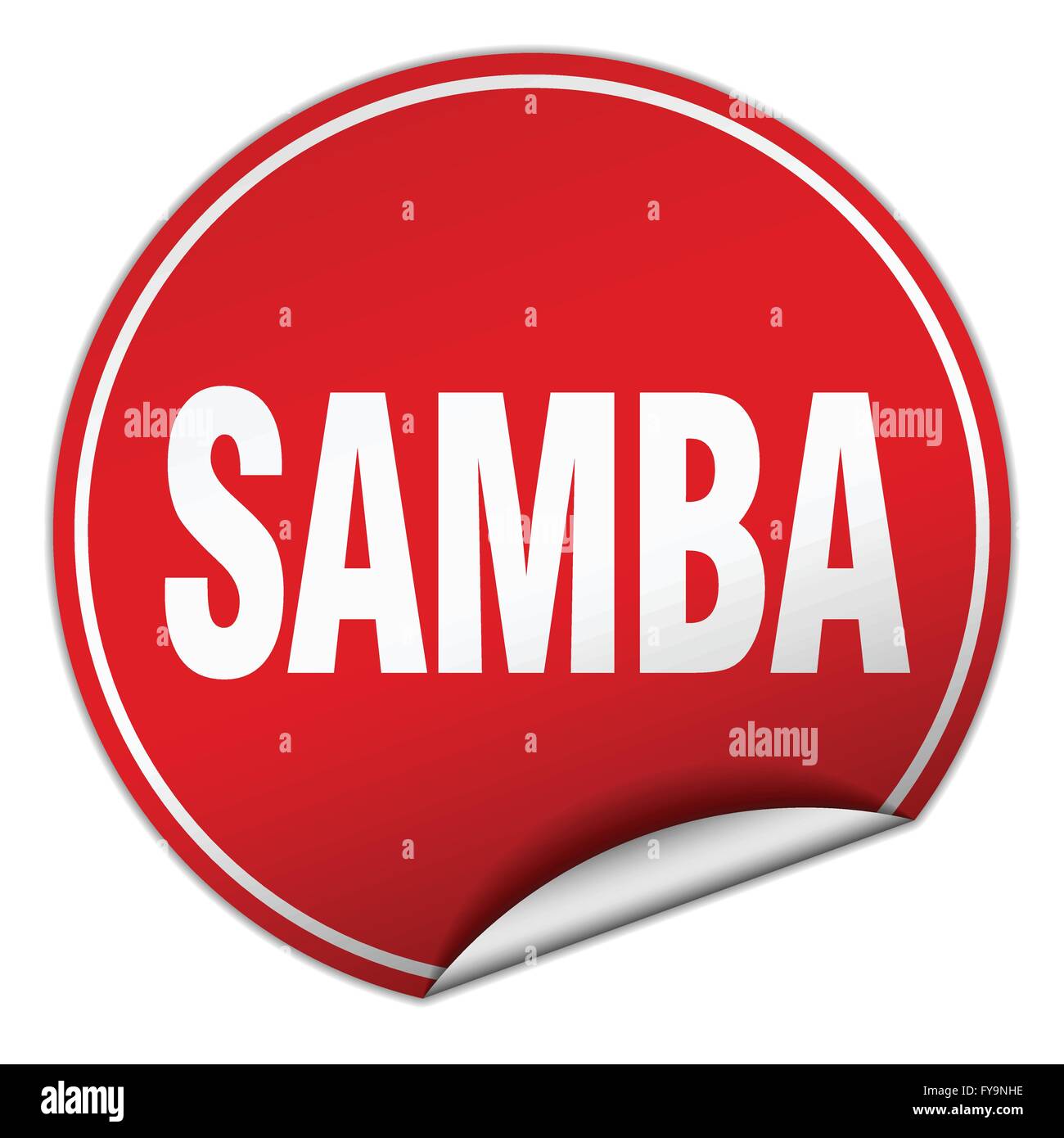 samba round red sticker isolated on white Stock Vector Image & Art - Alamy