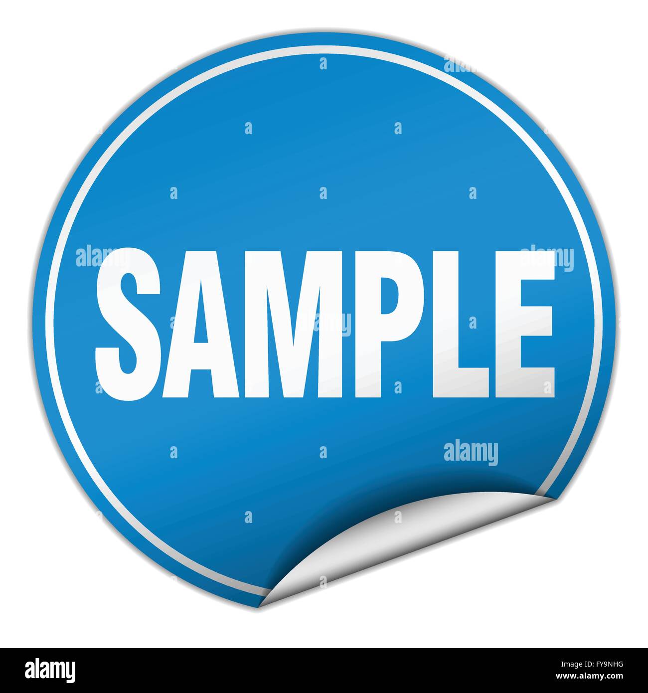 sample round blue sticker isolated on white Stock Vector Image & Art ...