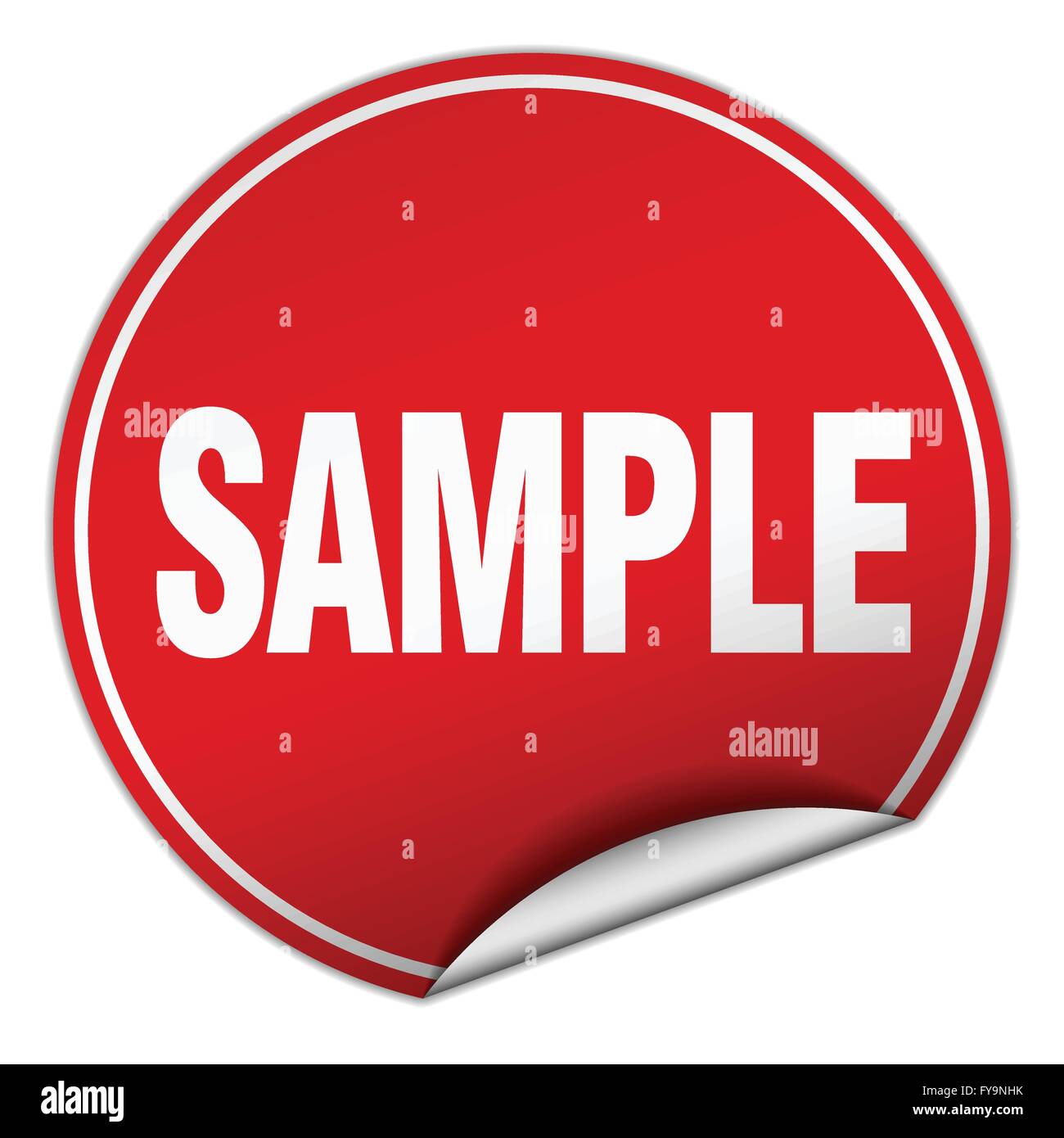 sample round red sticker isolated on white Stock Vector Image & Art - Alamy