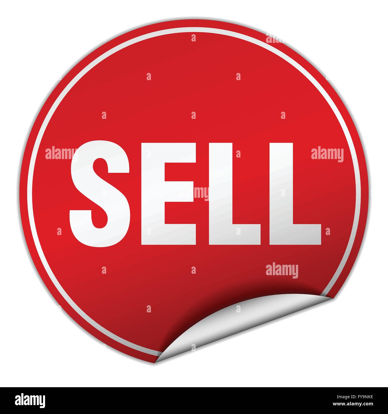 sell round red sticker isolated on white Stock Vector Image & Art - Alamy