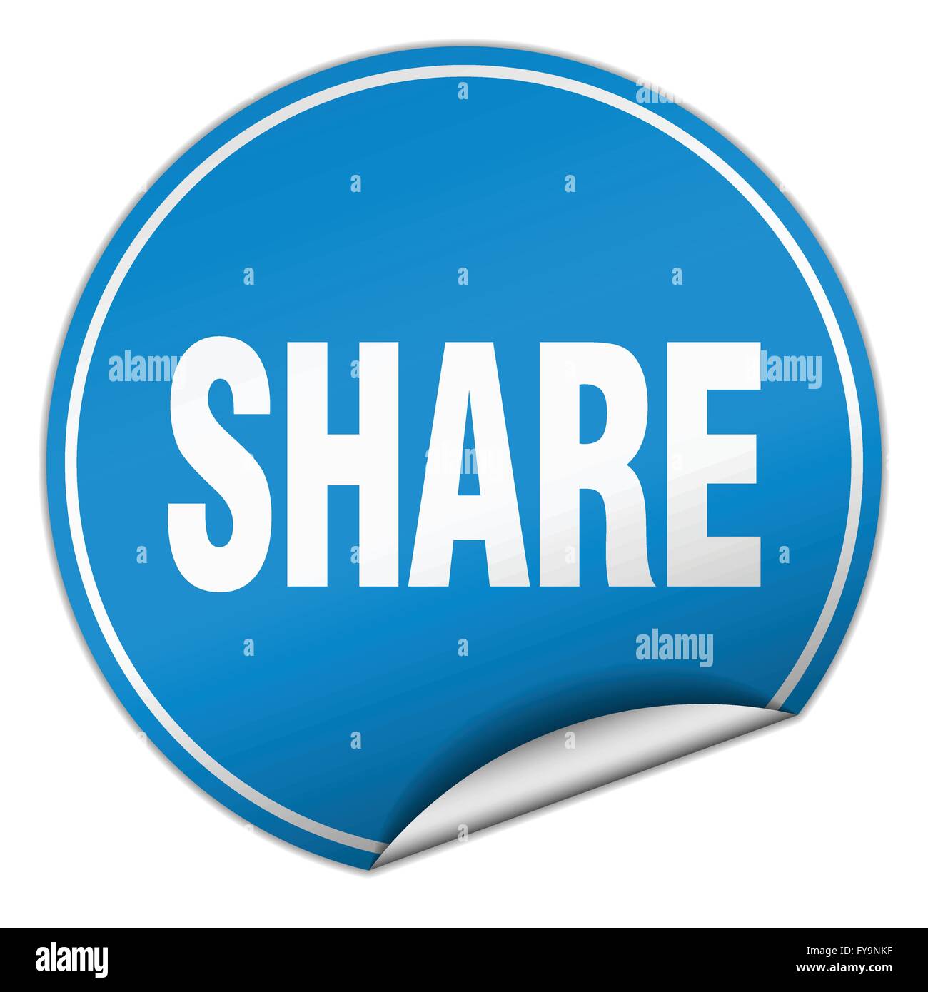share round blue sticker isolated on white Stock Vector Image & Art - Alamy