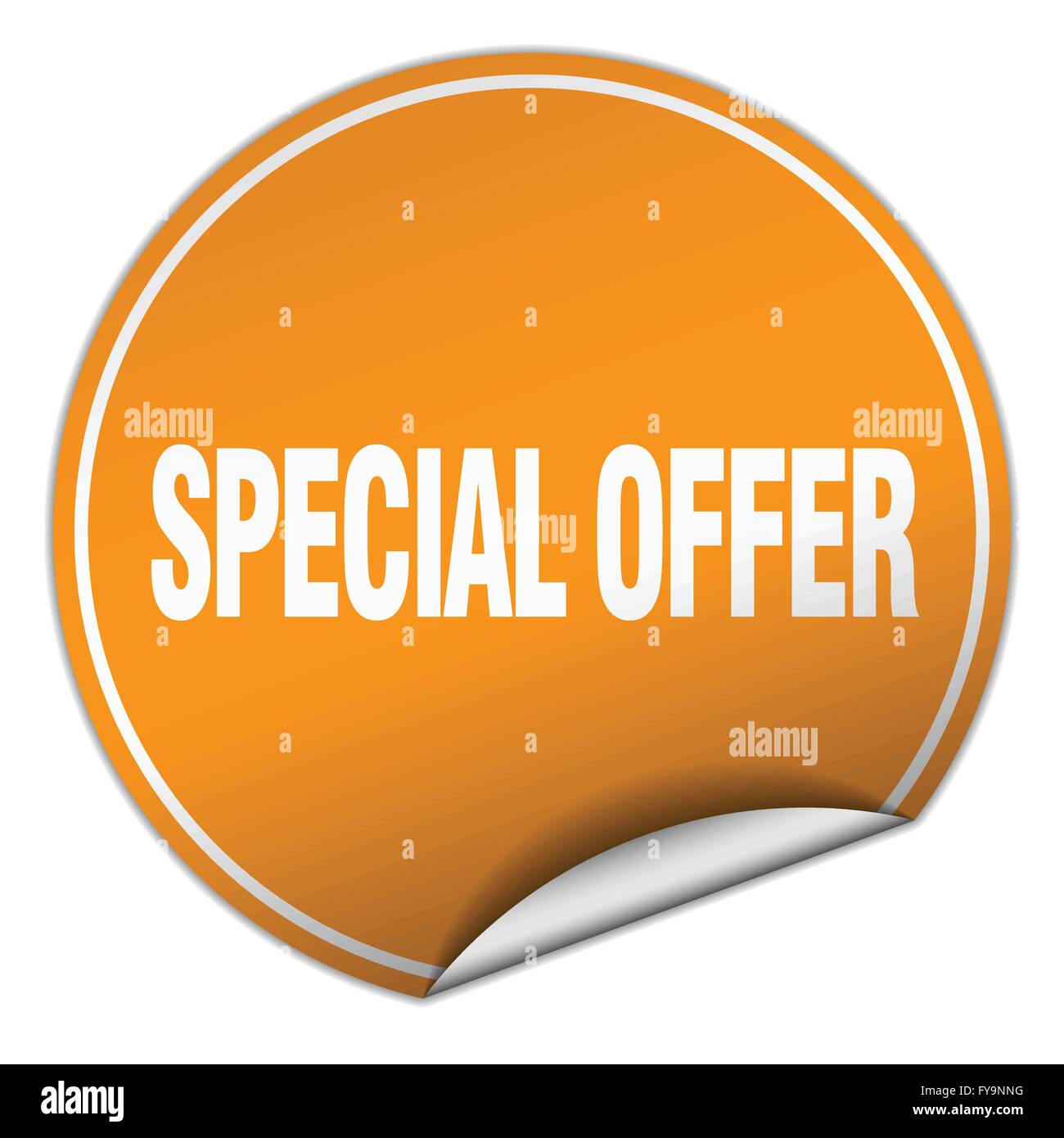 special offer round orange sticker isolated on white Stock Vector Image ...