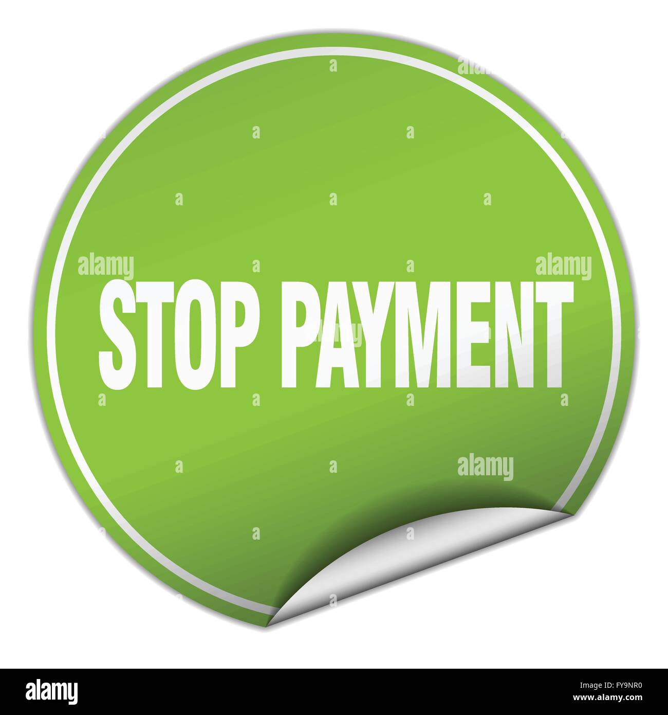 stop payment round green sticker isolated on white Stock Vector Image ...