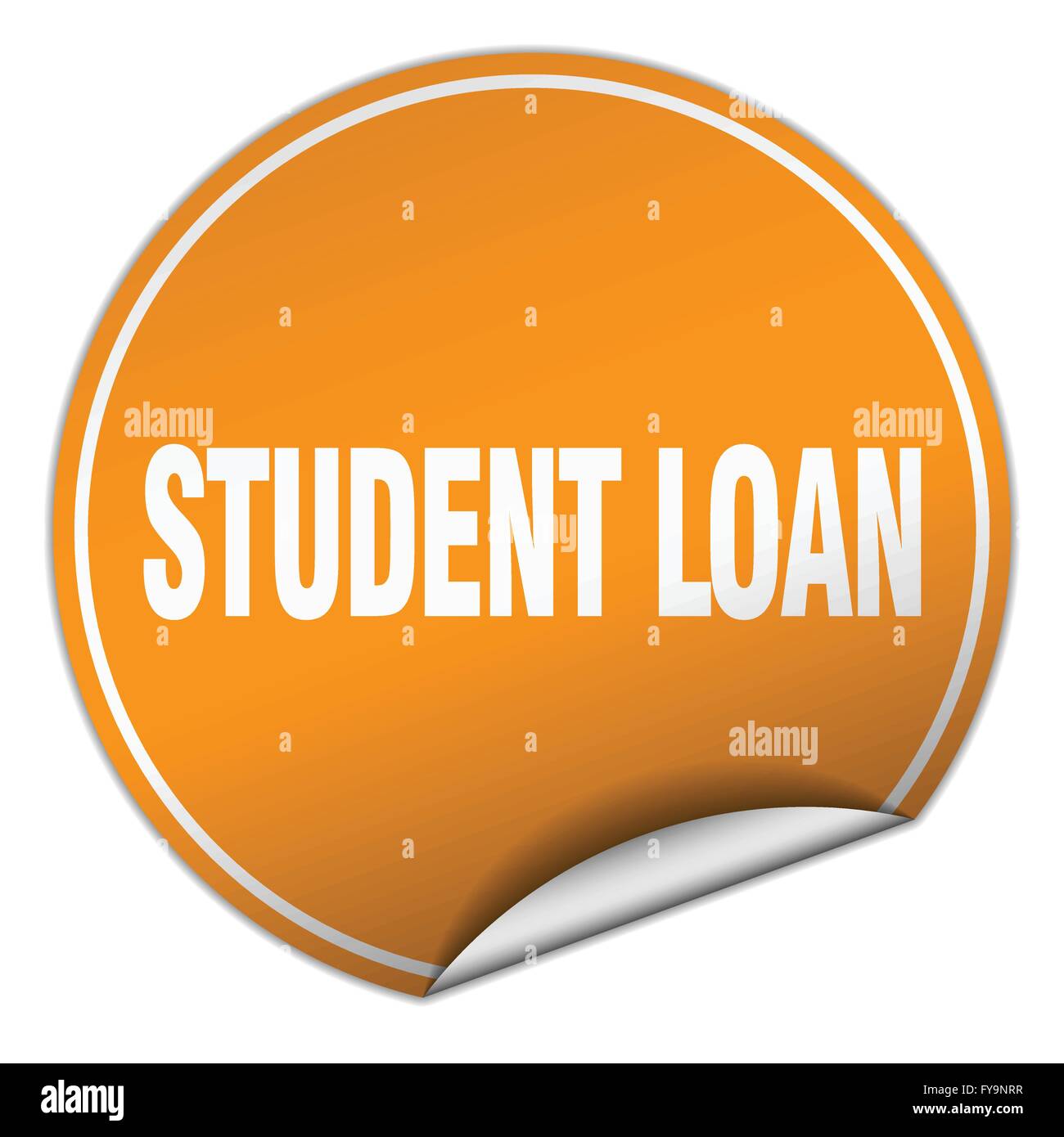 student loan round orange sticker isolated on white Stock Vector Image ...