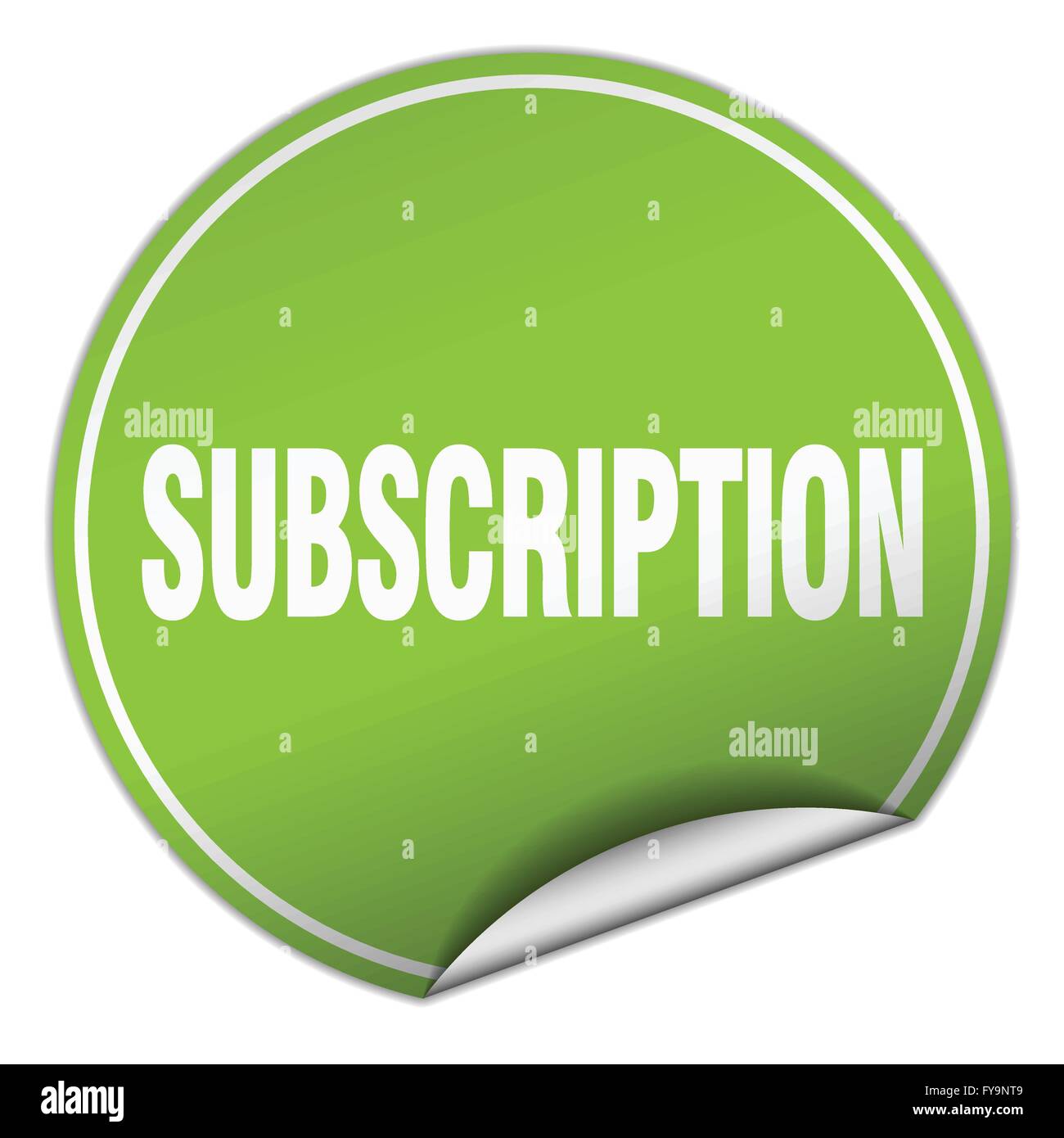 subscription round green sticker isolated on white Stock Vector Image ...