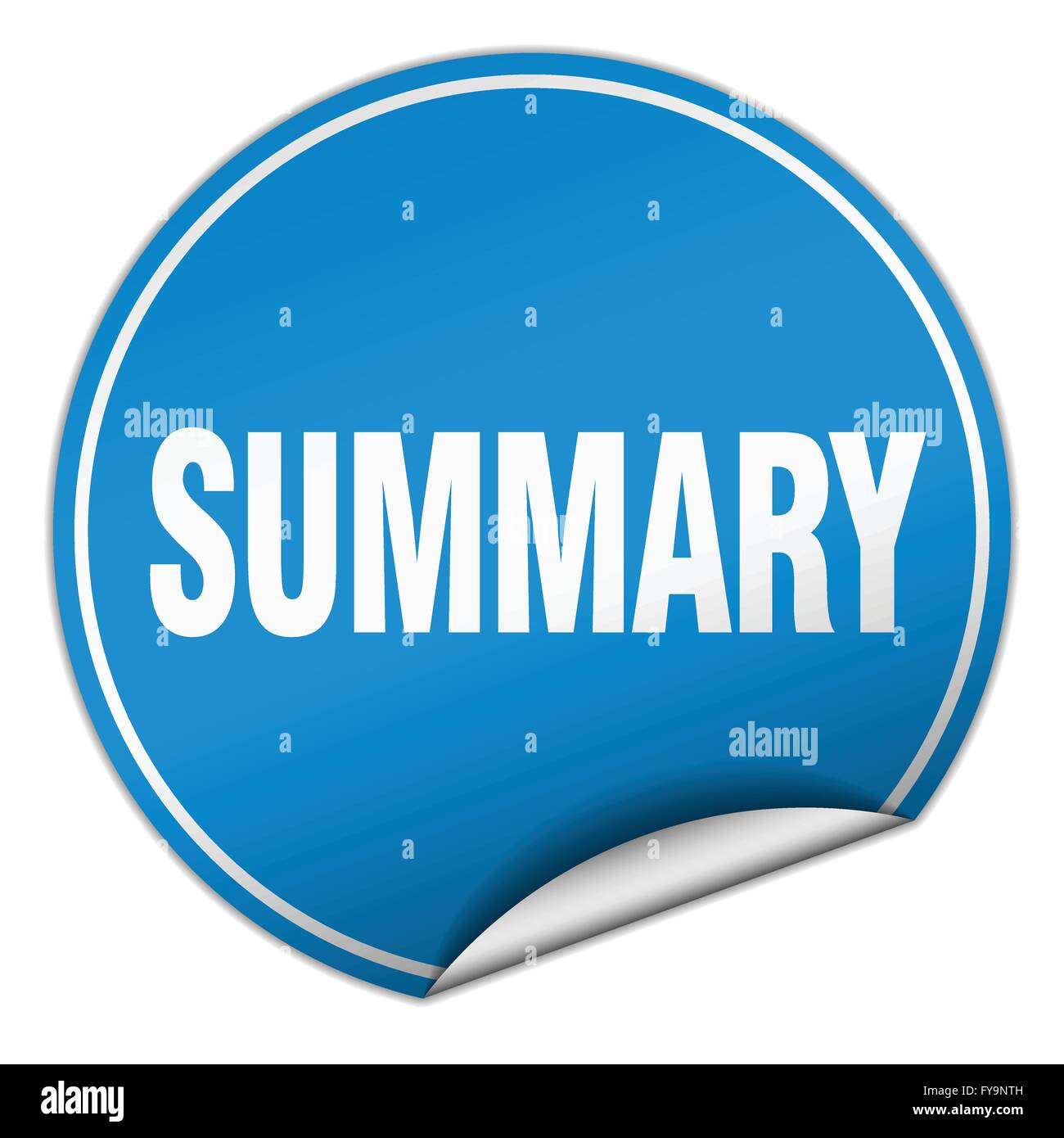 summary round blue sticker isolated on white Stock Vector Image & Art ...