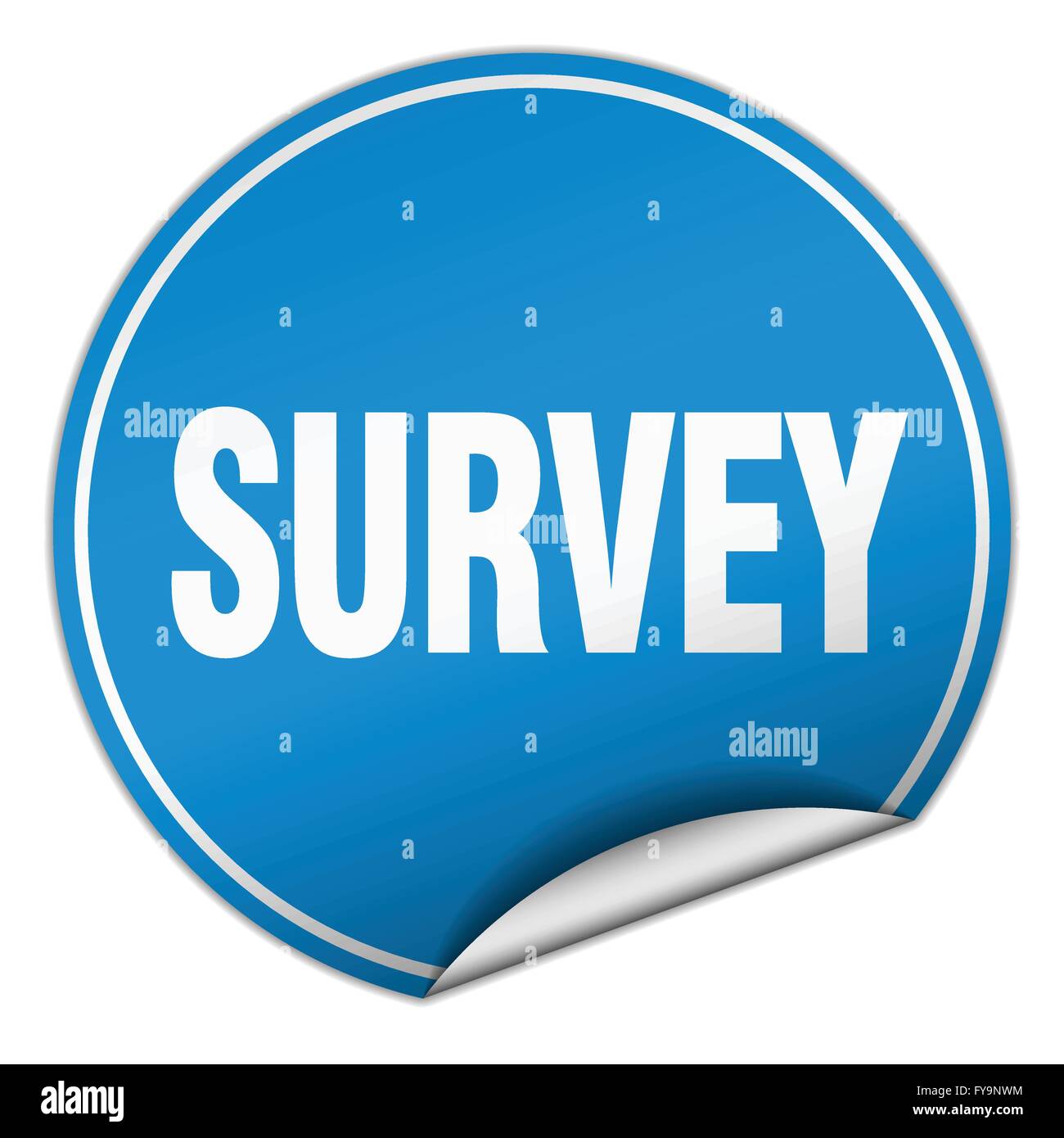 survey round blue sticker isolated on white Stock Vector Image & Art ...