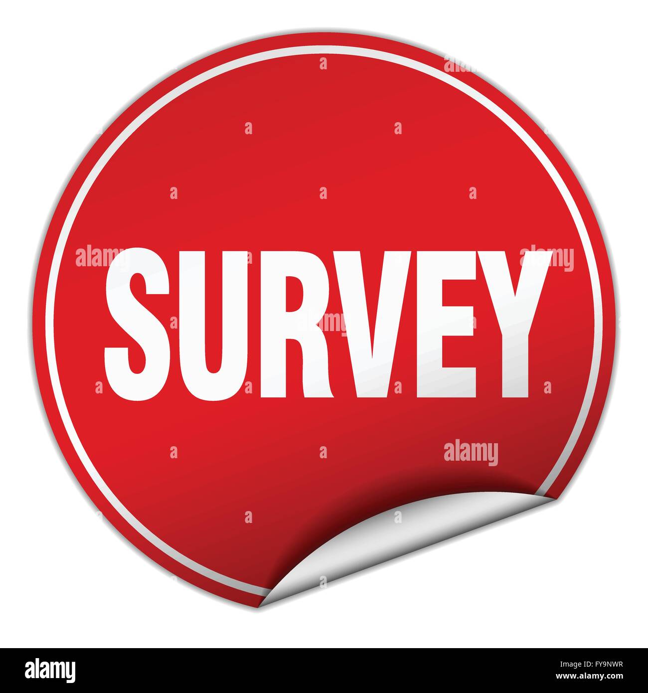 survey round red sticker isolated on white Stock Vector Image & Art - Alamy