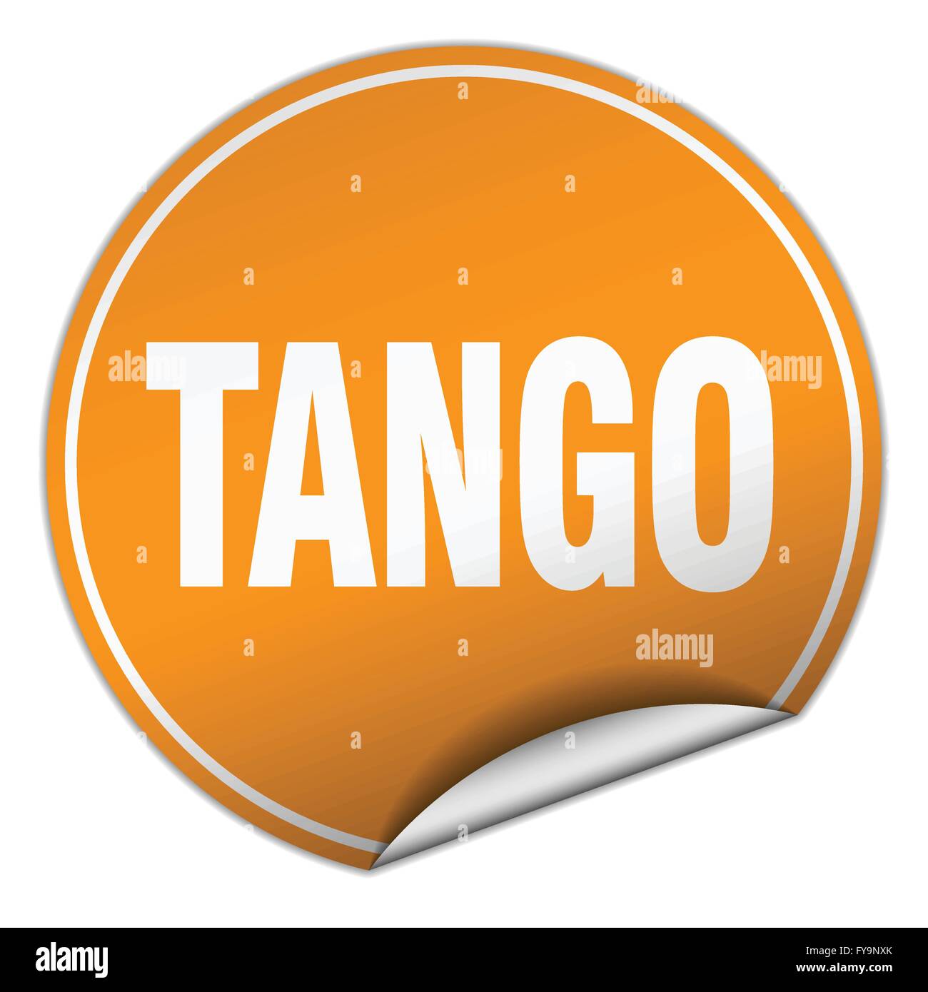 tango round orange sticker isolated on white Stock Vector Image & Art ...