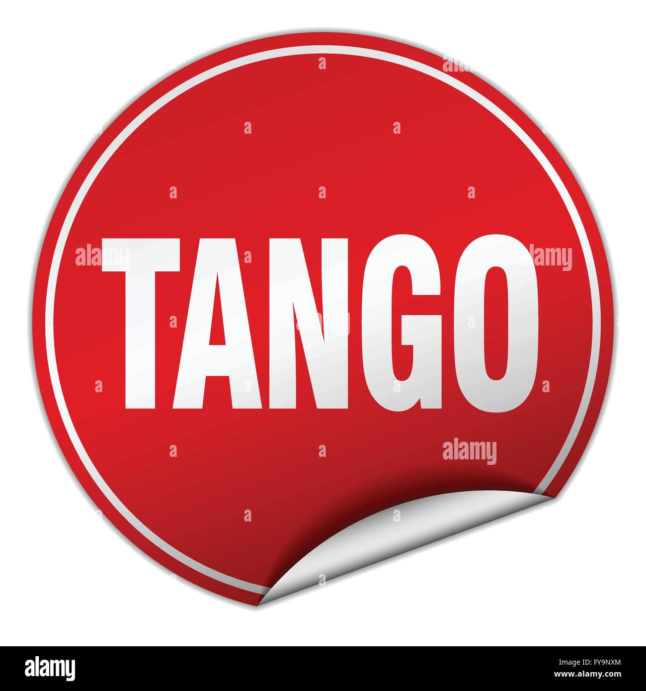 tango round red sticker isolated on white Stock Vector Image & Art - Alamy