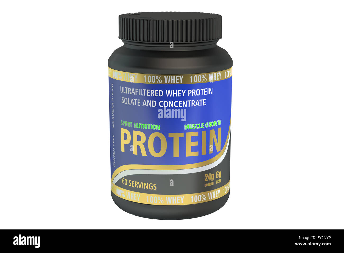 Protein jar, 3D rendering isolated on white background Stock Photo - Alamy