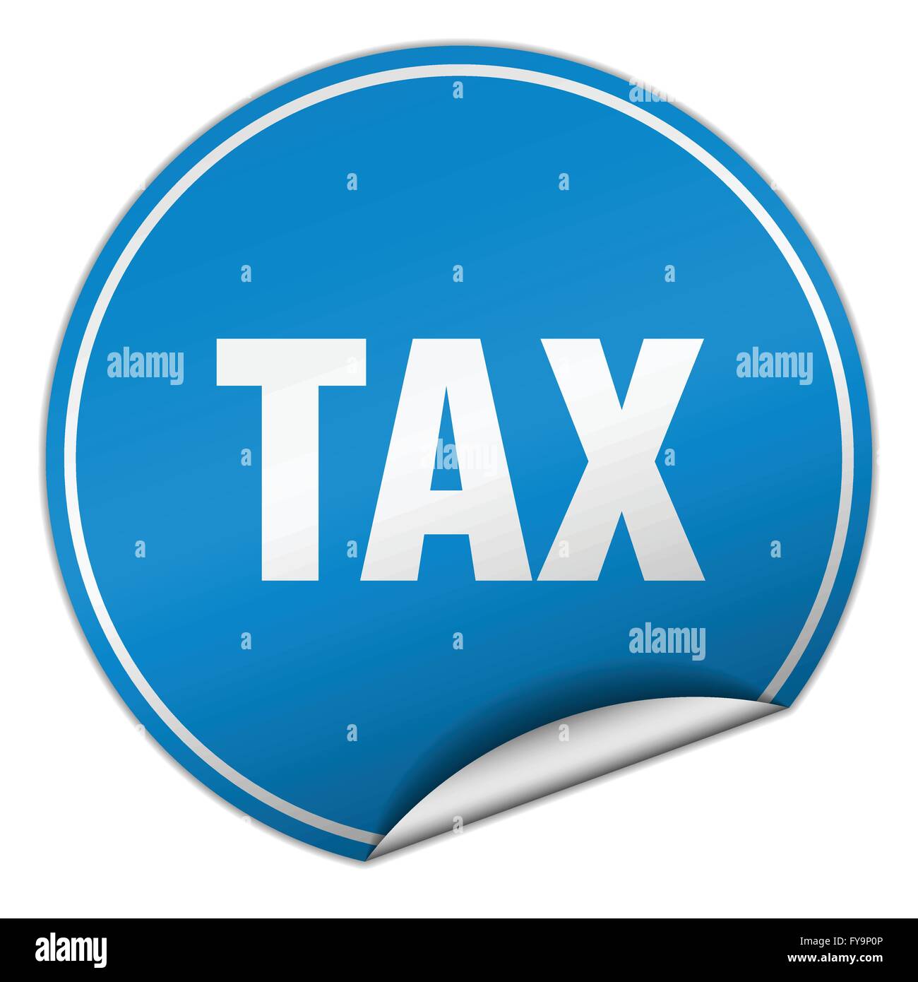 tax round blue sticker isolated on white Stock Vector Image & Art - Alamy