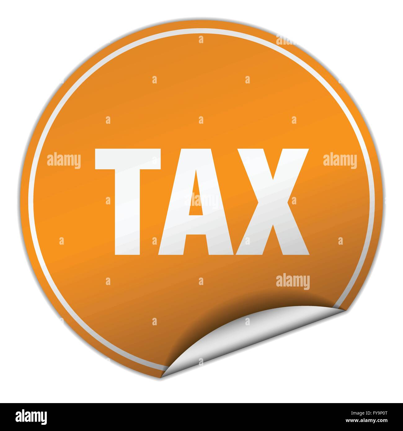 tax round orange sticker isolated on white Stock Vector Image & Art - Alamy