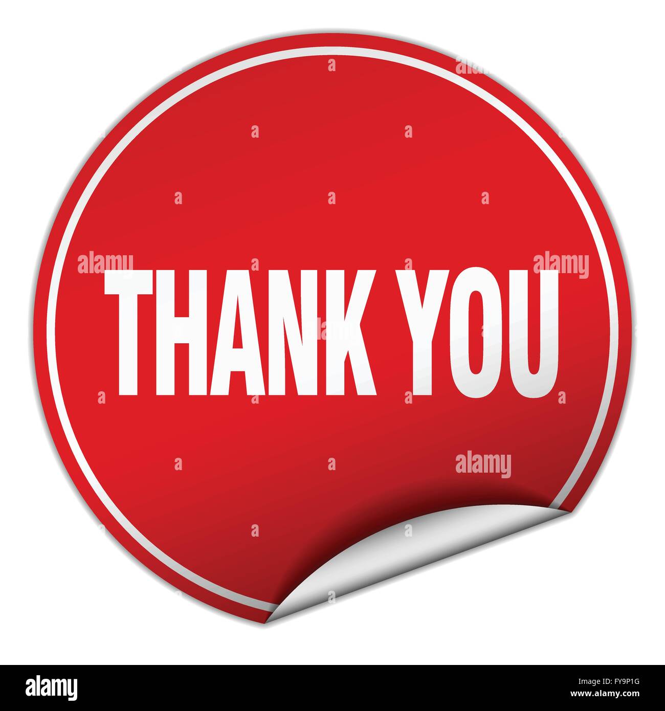 thank you round red sticker isolated on white Stock Vector Image & Art ...