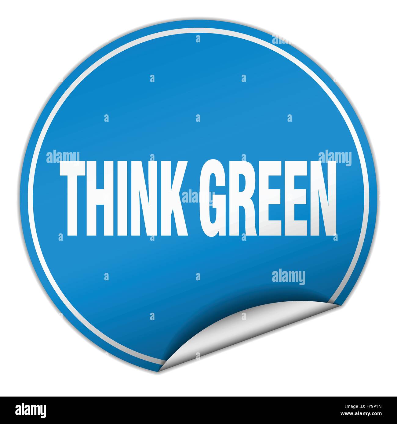 think green round blue sticker isolated on white Stock Vector Image ...