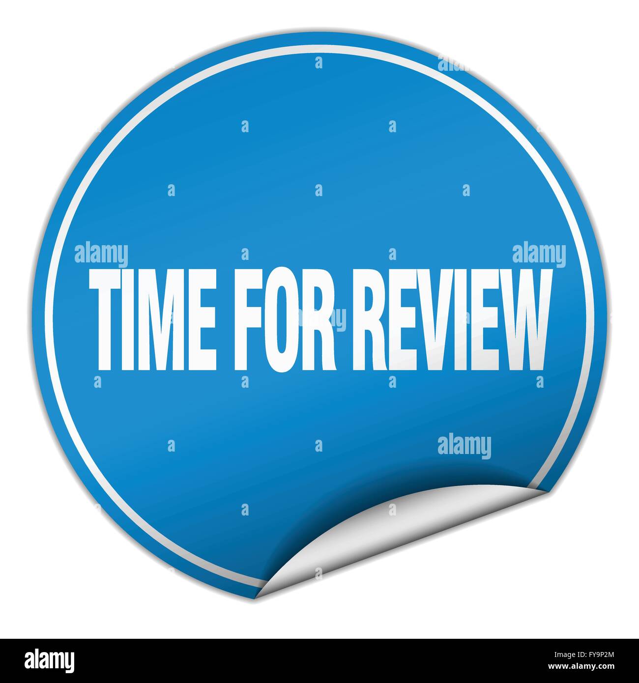 time for review round blue sticker isolated on white Stock Vector Image ...