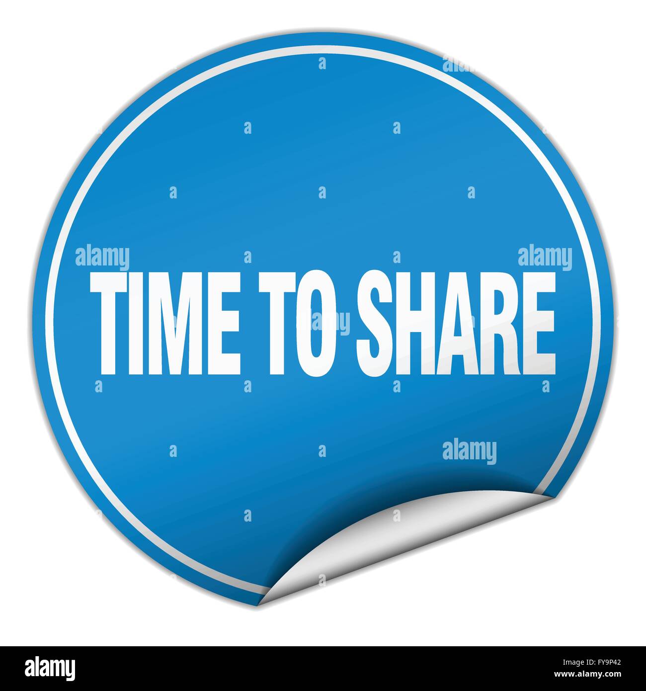 time to share round blue sticker isolated on white Stock Vector Image ...