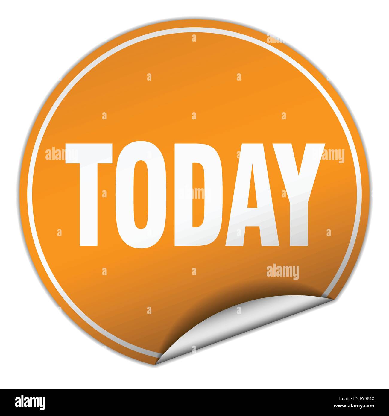 today round orange sticker isolated on white Stock Vector Image & Art ...