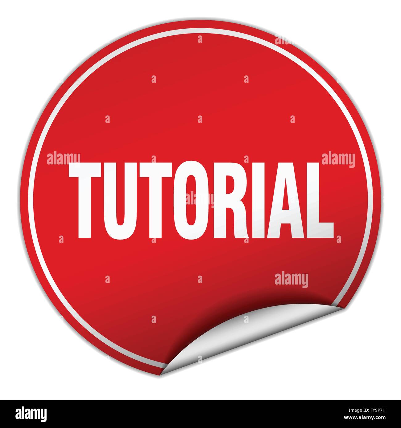 tutorial round red sticker isolated on white Stock Vector Image & Art ... tutorial round red sticker isolated on white Stock Vector Image & Art ...