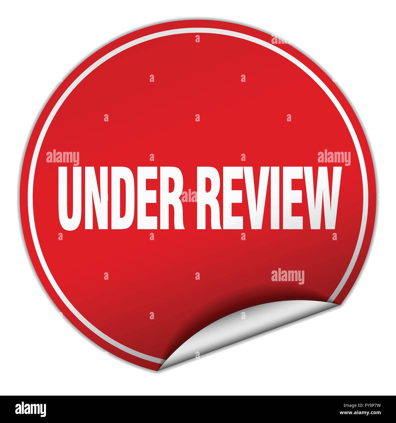 under review round red sticker isolated on white Stock Vector Image ...