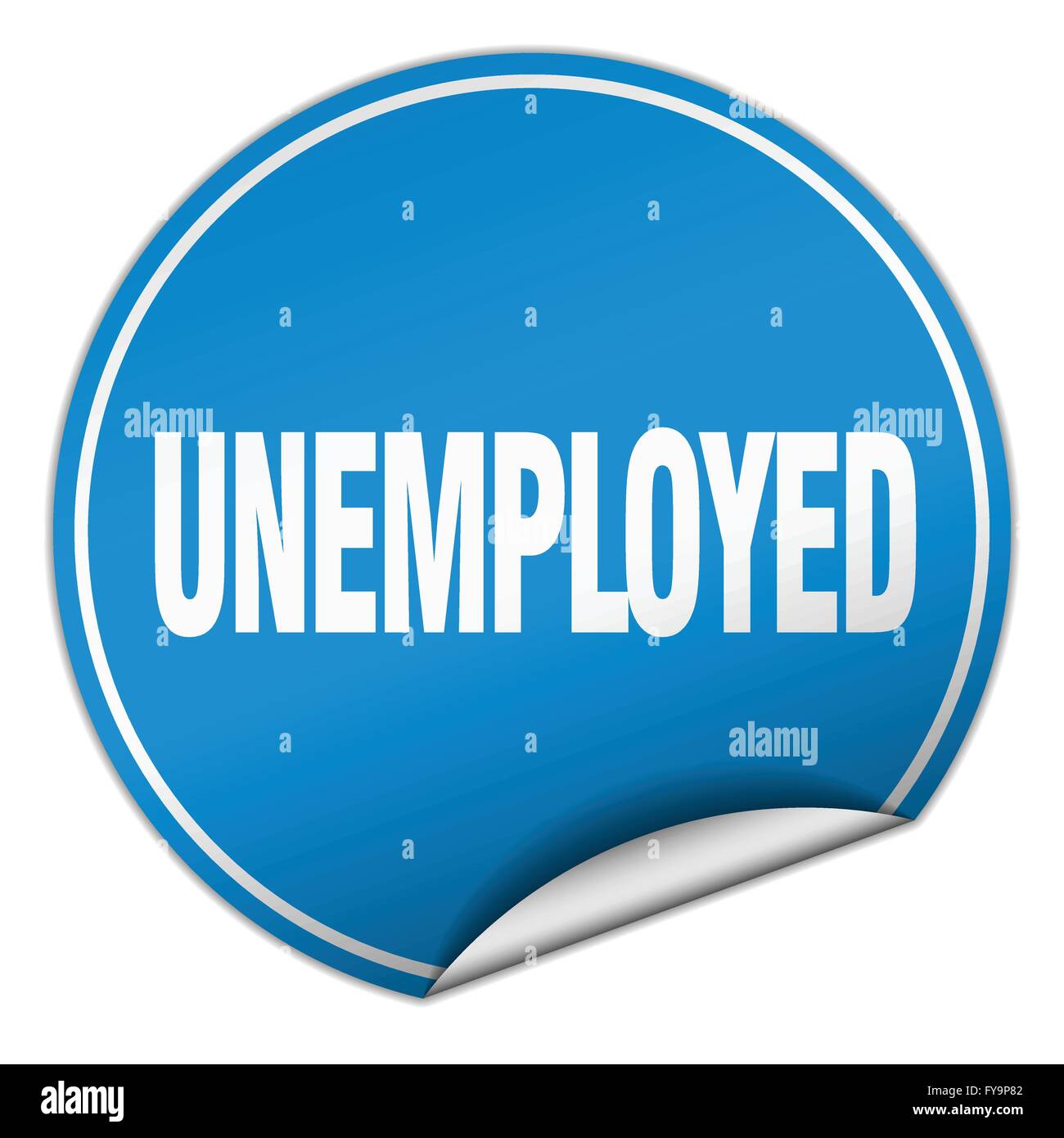 unemployed round blue sticker isolated on white Stock Vector Image & Art - Alamy