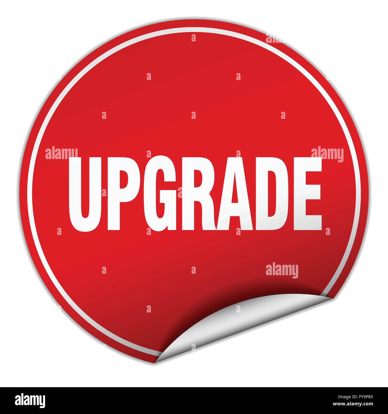 upgrade round red sticker isolated on white Stock Vector Image & Art ...