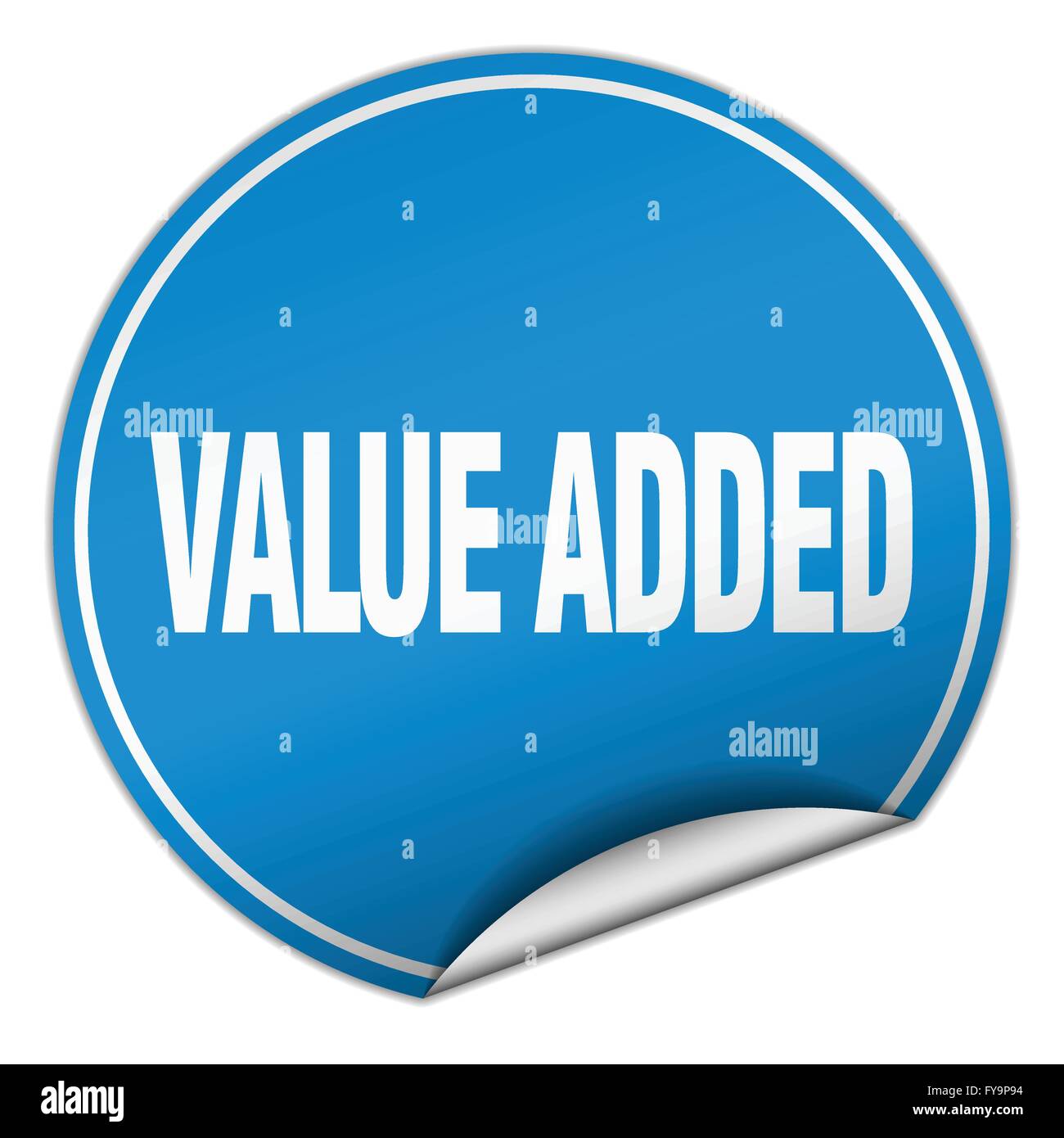 value added round blue sticker isolated on white Stock Vector Image ...