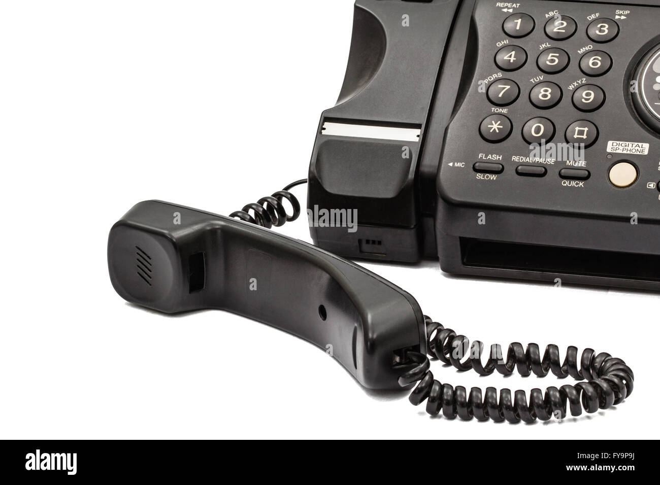 Fax machine isolated on white background Stock Photo - Alamy