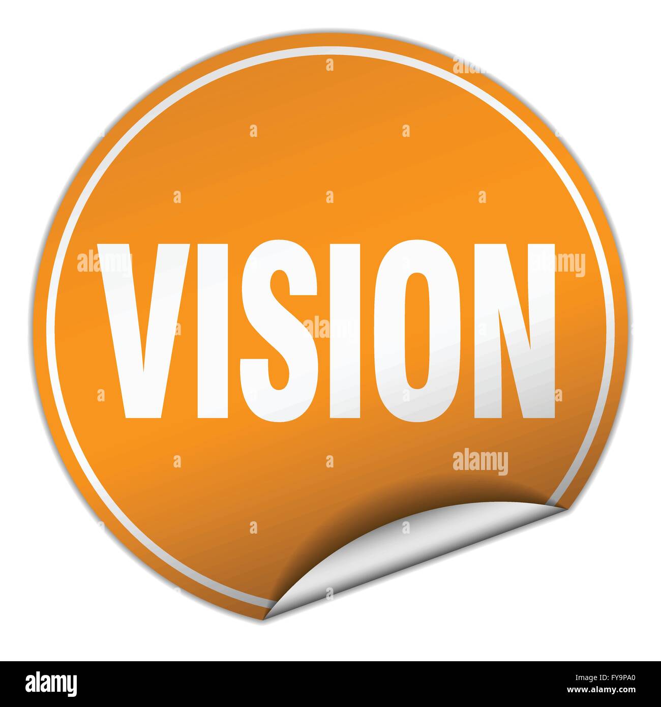 vision round orange sticker isolated on white Stock Vector Image & Art ...