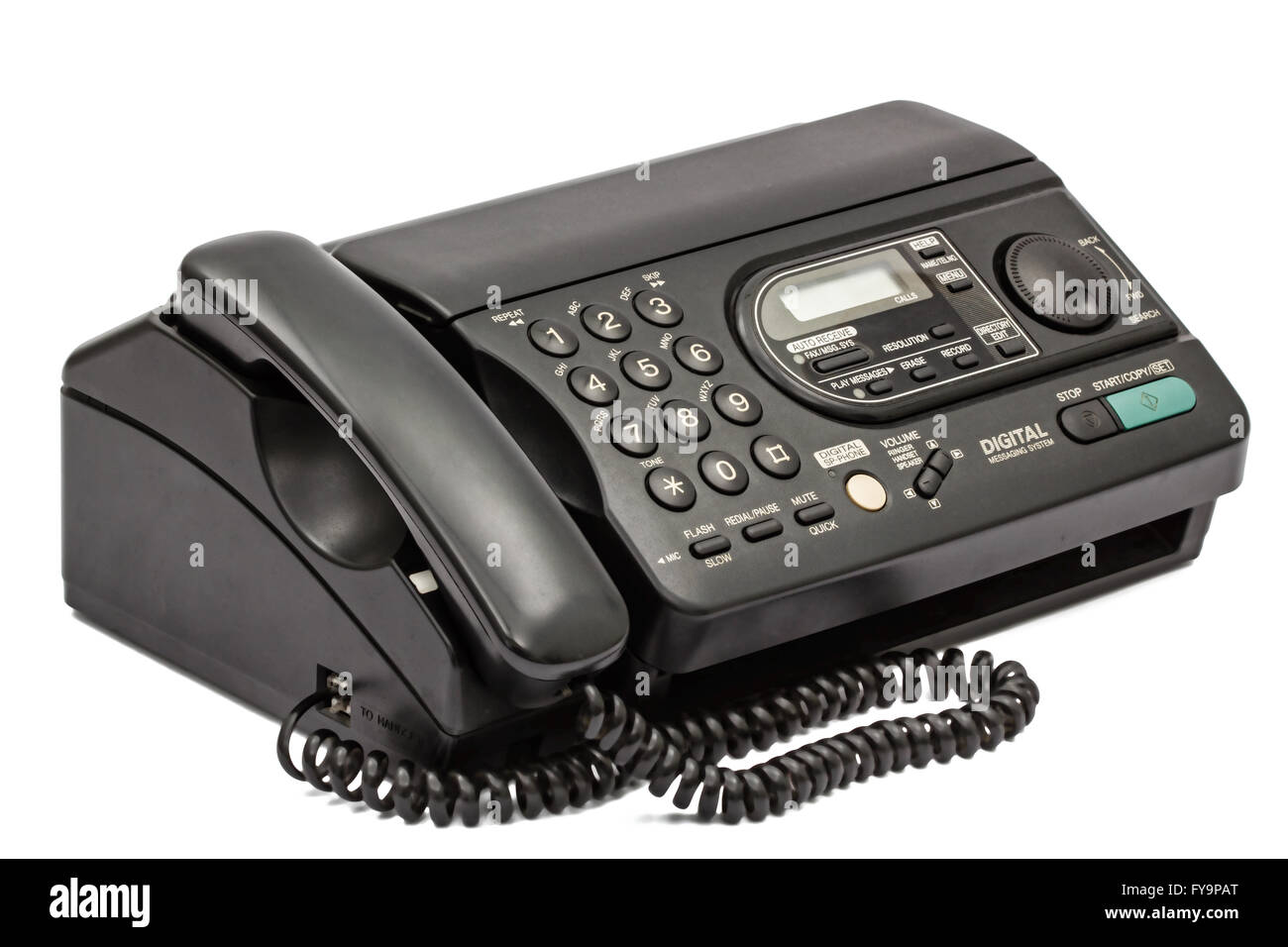 Fax machine isolated on white background Stock Photo - Alamy