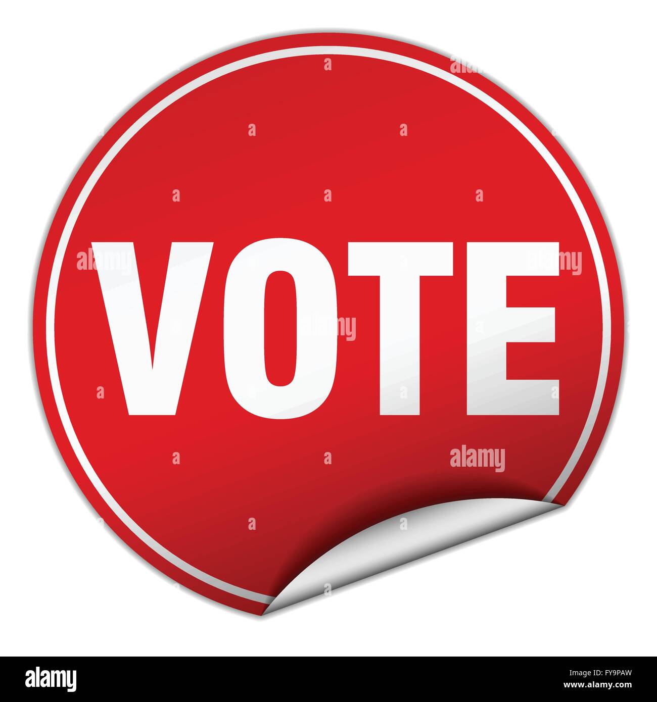 vote round red sticker isolated on white Stock Vector Image & Art - Alamy