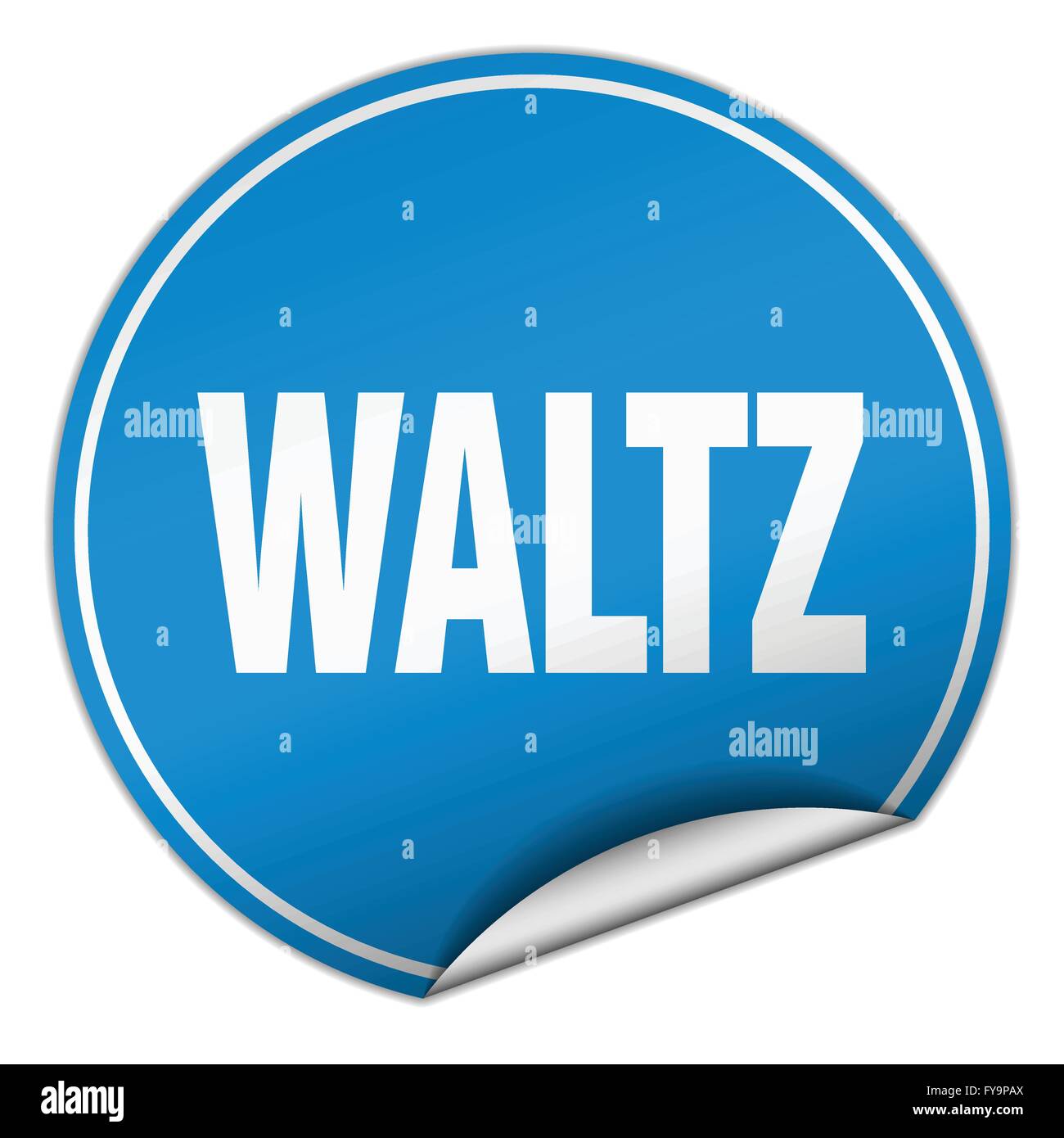waltz round blue sticker isolated on white Stock Vector Image & Art - Alamy