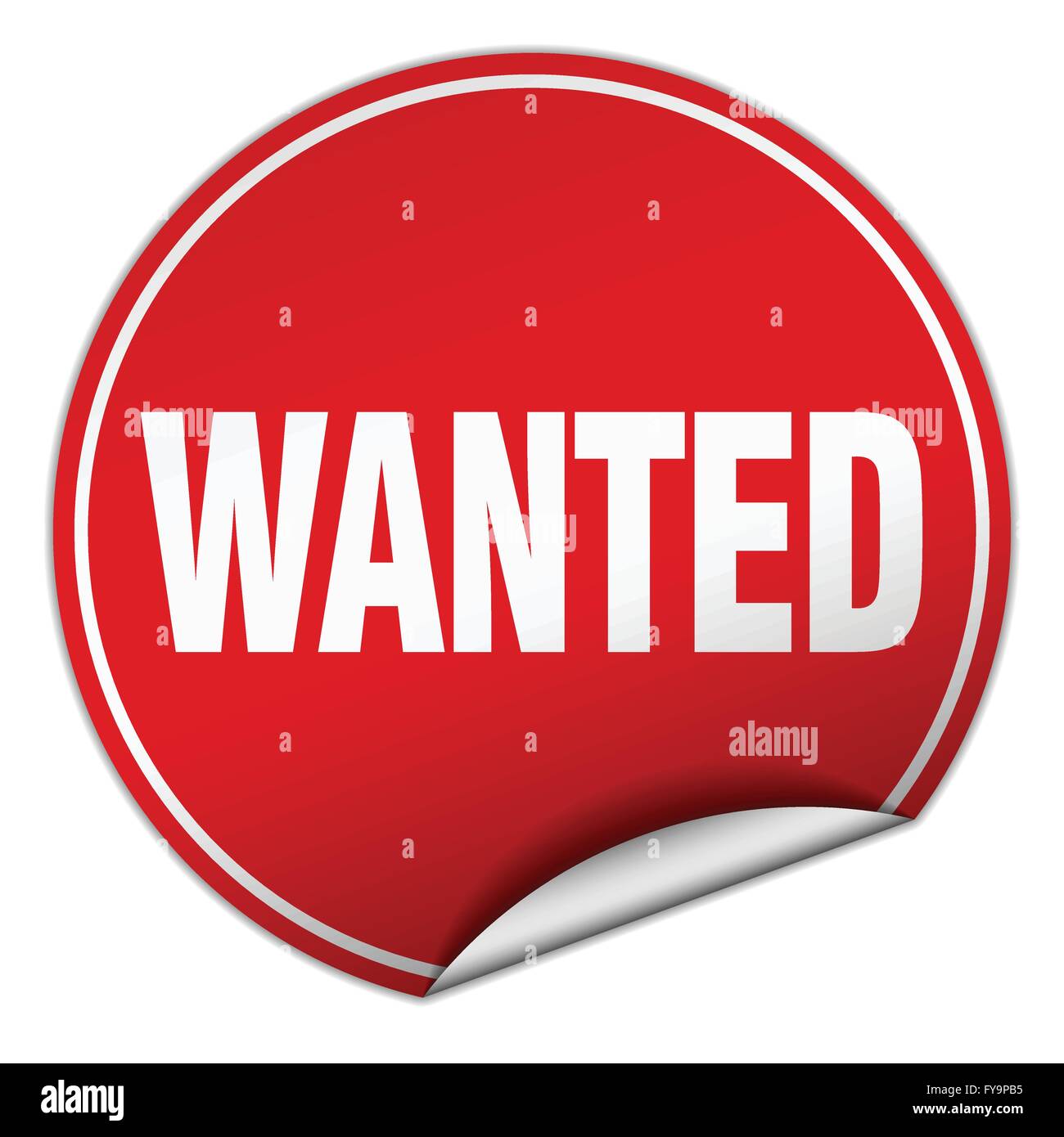 wanted round red sticker isolated on white Stock Vector Image & Art - Alamy