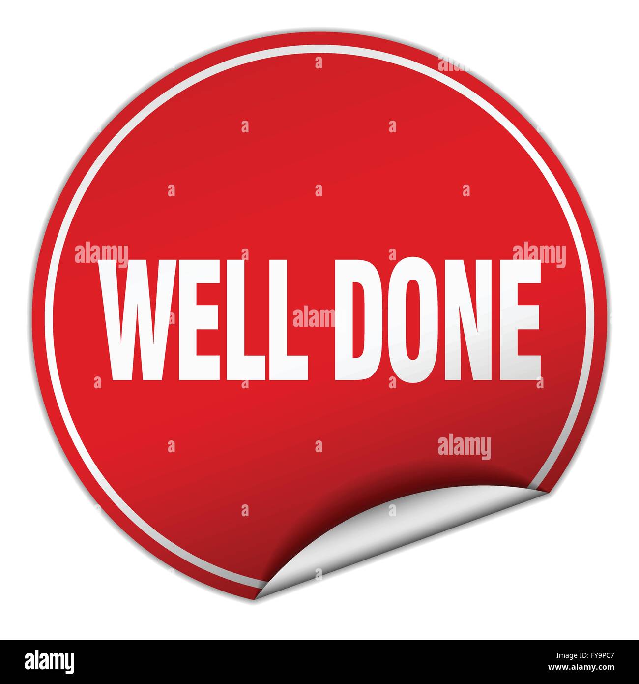 well done round red sticker isolated on white Stock Vector Image & Art ...