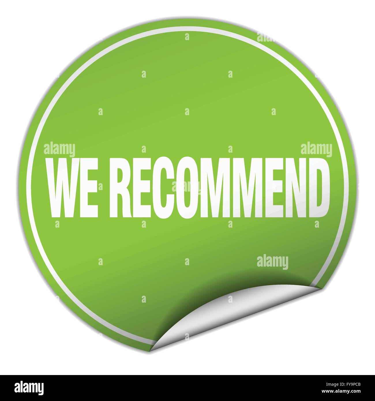 we recommend round green sticker isolated on white Stock Vector Image & Art - Alamy
