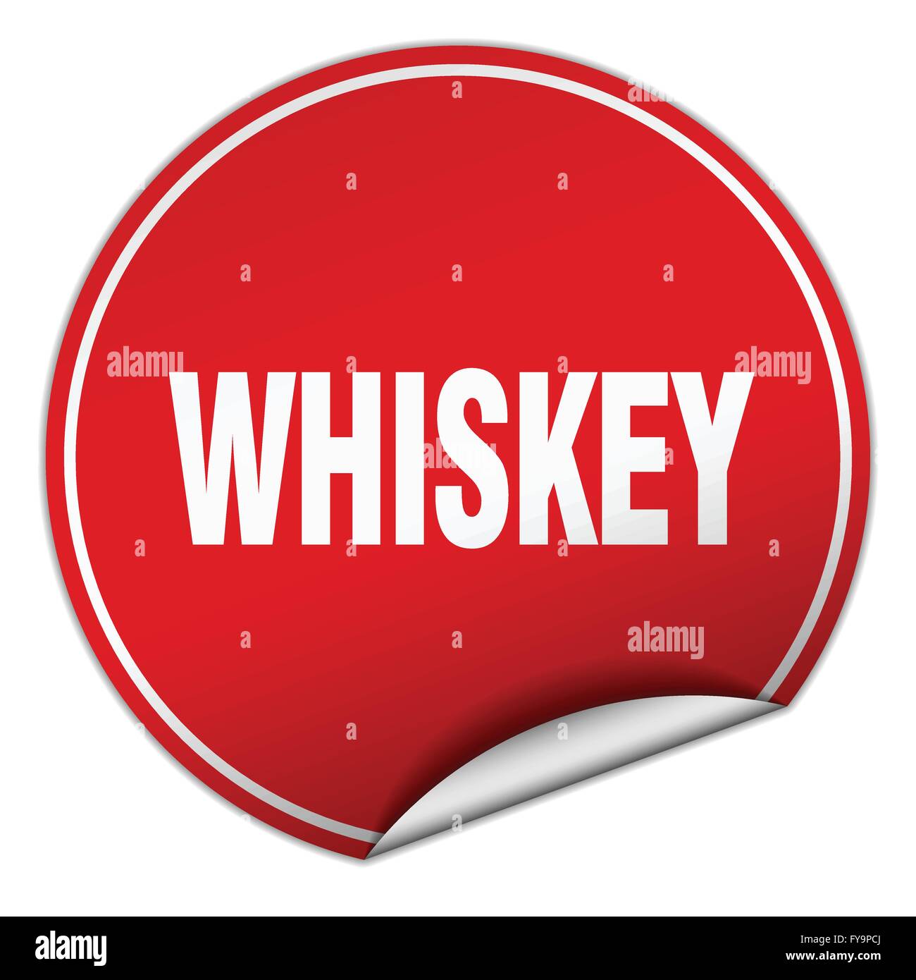 whiskey round red sticker isolated on white Stock Vector Image & Art ...