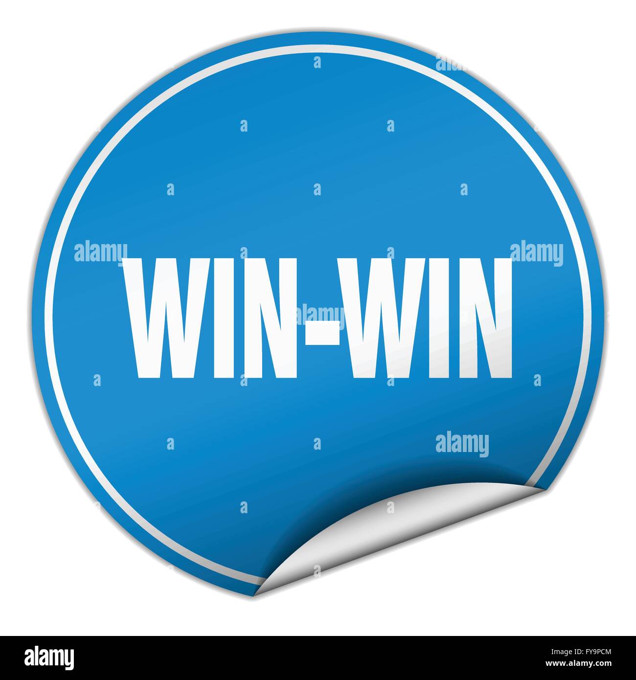 win-win round blue sticker isolated on white Stock Vector Image & Art ...