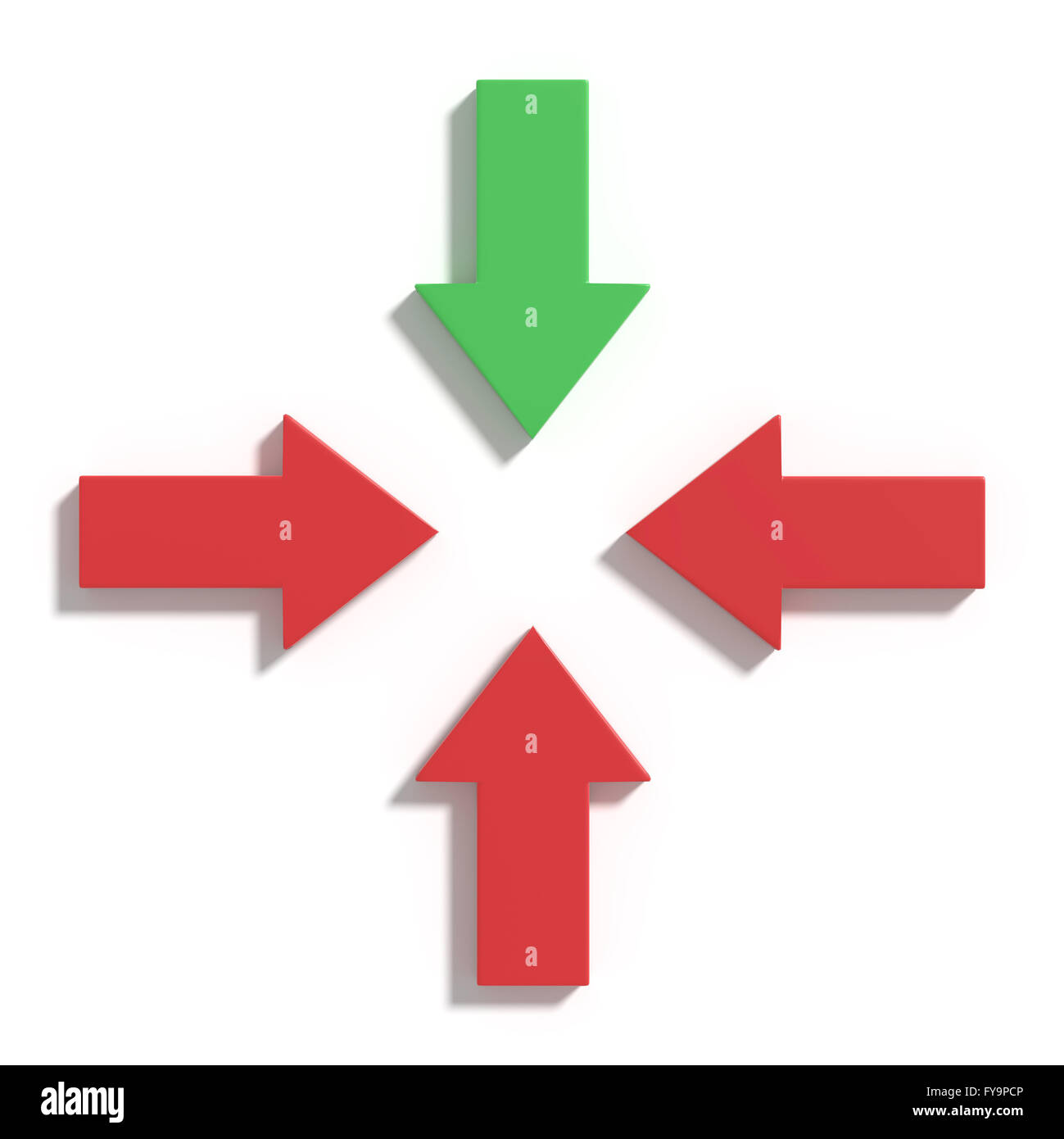 3d rendering of four arrows making circle on white background Stock ...