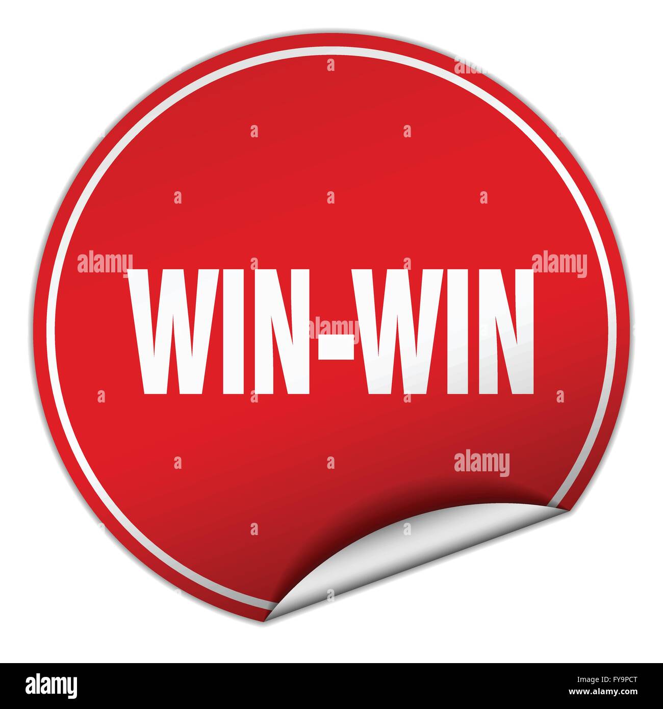win-win round red sticker isolated on white Stock Vector Image & Art - Alamy
